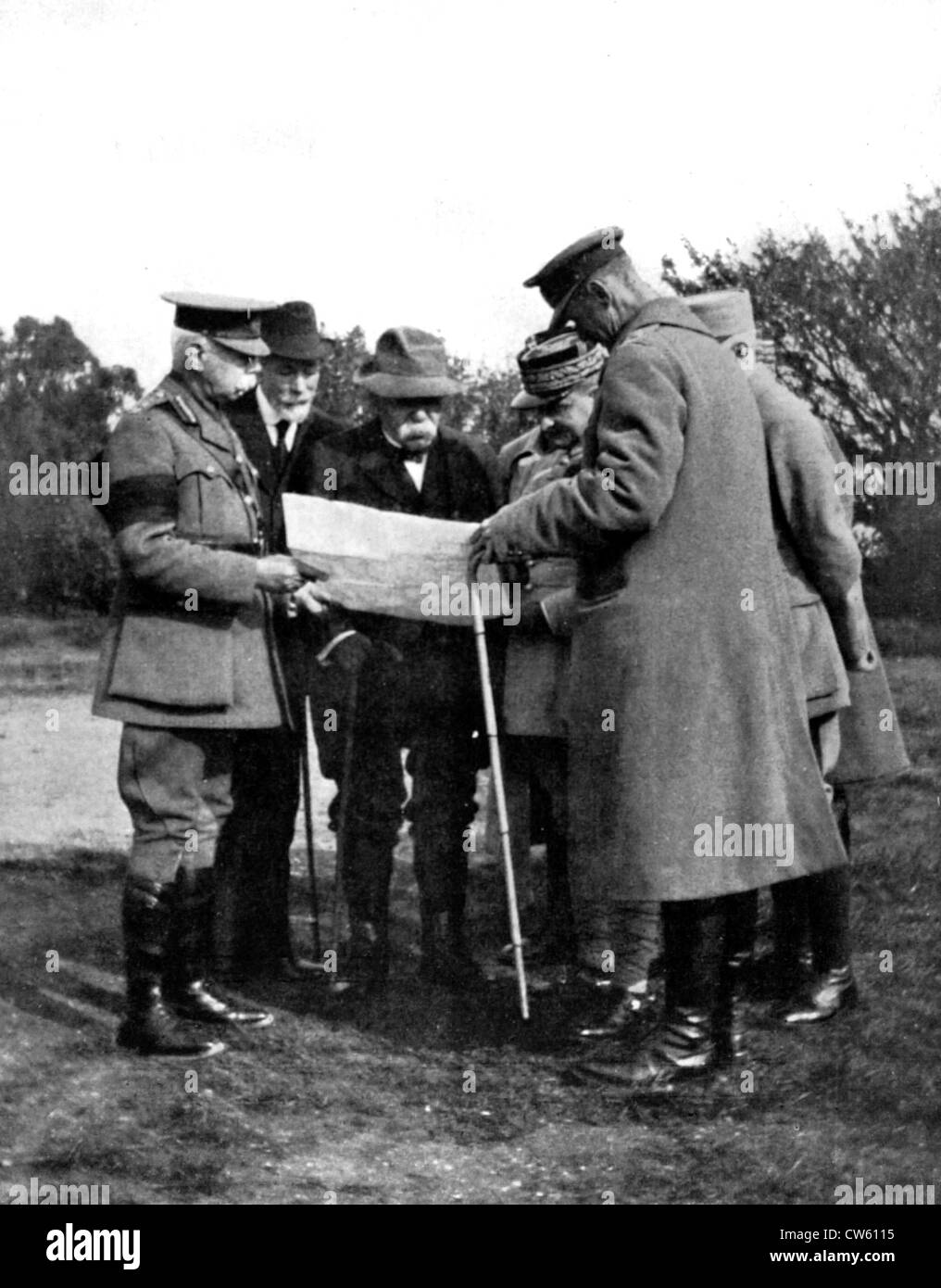 World War I. Mr. Clemenceau at the British front in Flanders (1918 ...
