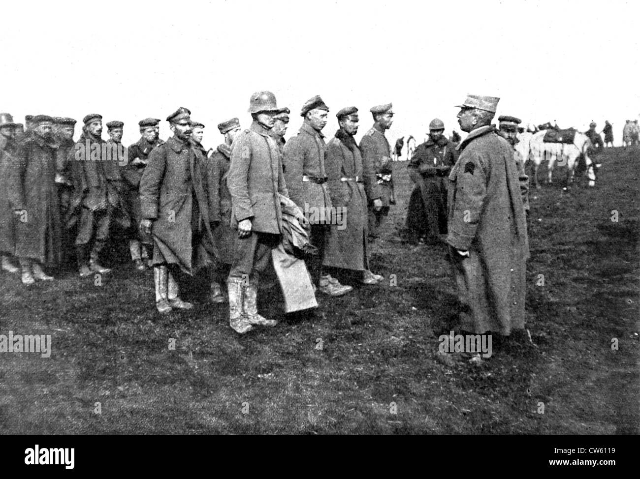 France 1918 world war captured german officers on the front Black and ...