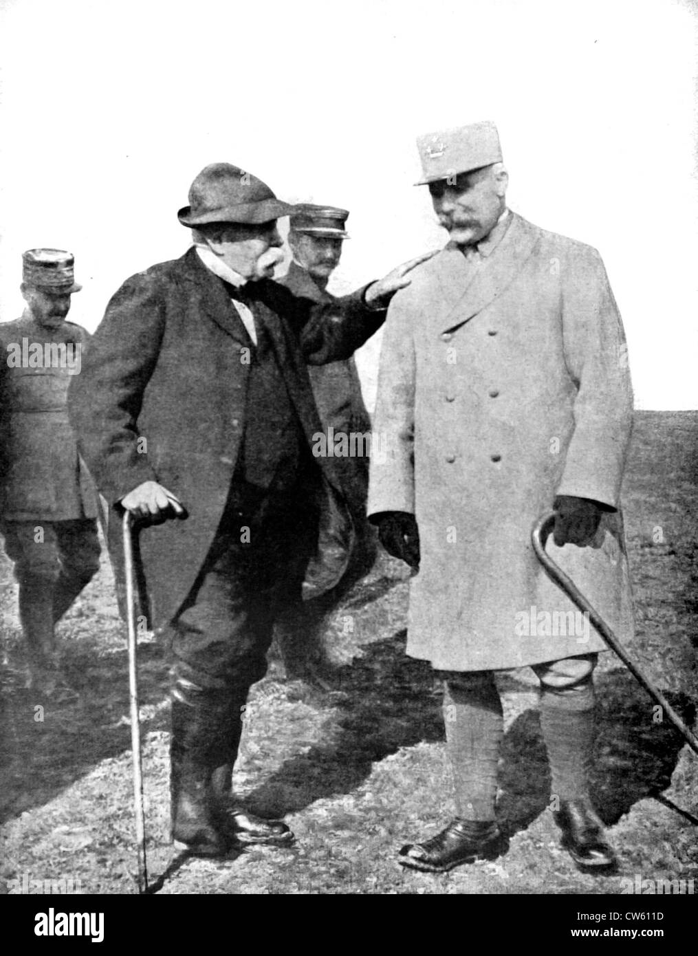 World War I. French President Clemenceau and General Petain (1918 Stock ...