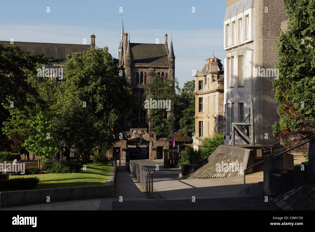 Looking down Hillhead Street to the Main Gate on University Avenue on ...