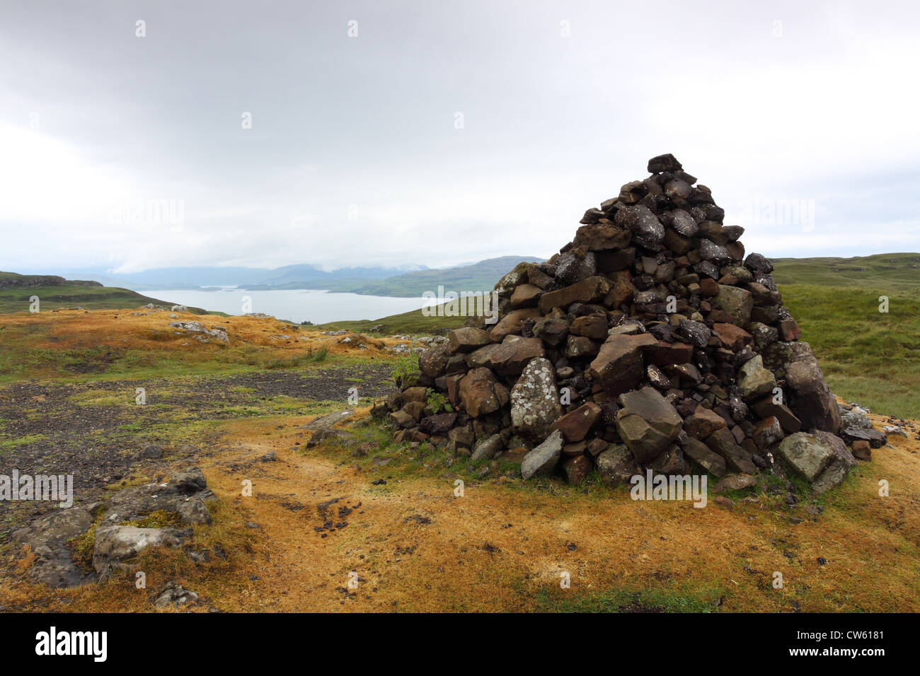 Pile of rocks in the wilderness of the Isle of Mull, Scotland Stock ...