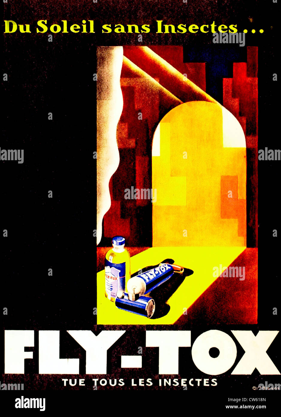 Advertising for "Fly-Tox", which kills all insects (1929 Stock Photo ...