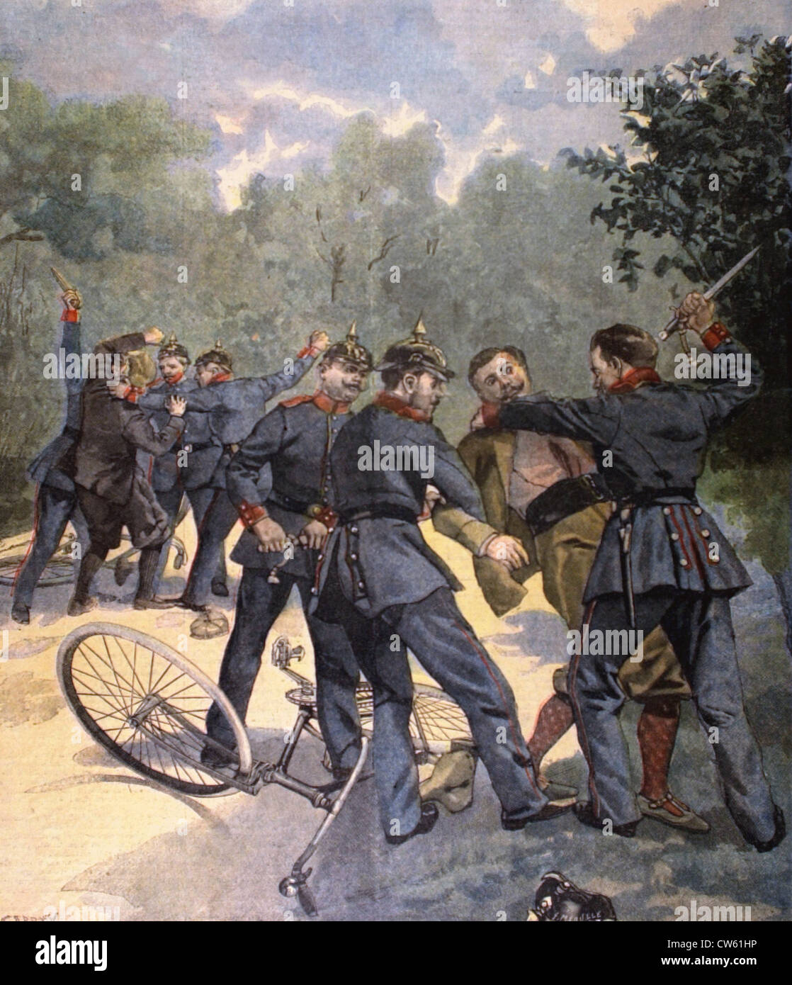 Fight between Bavarian soldiers and officers in Germany (1898 Stock ...