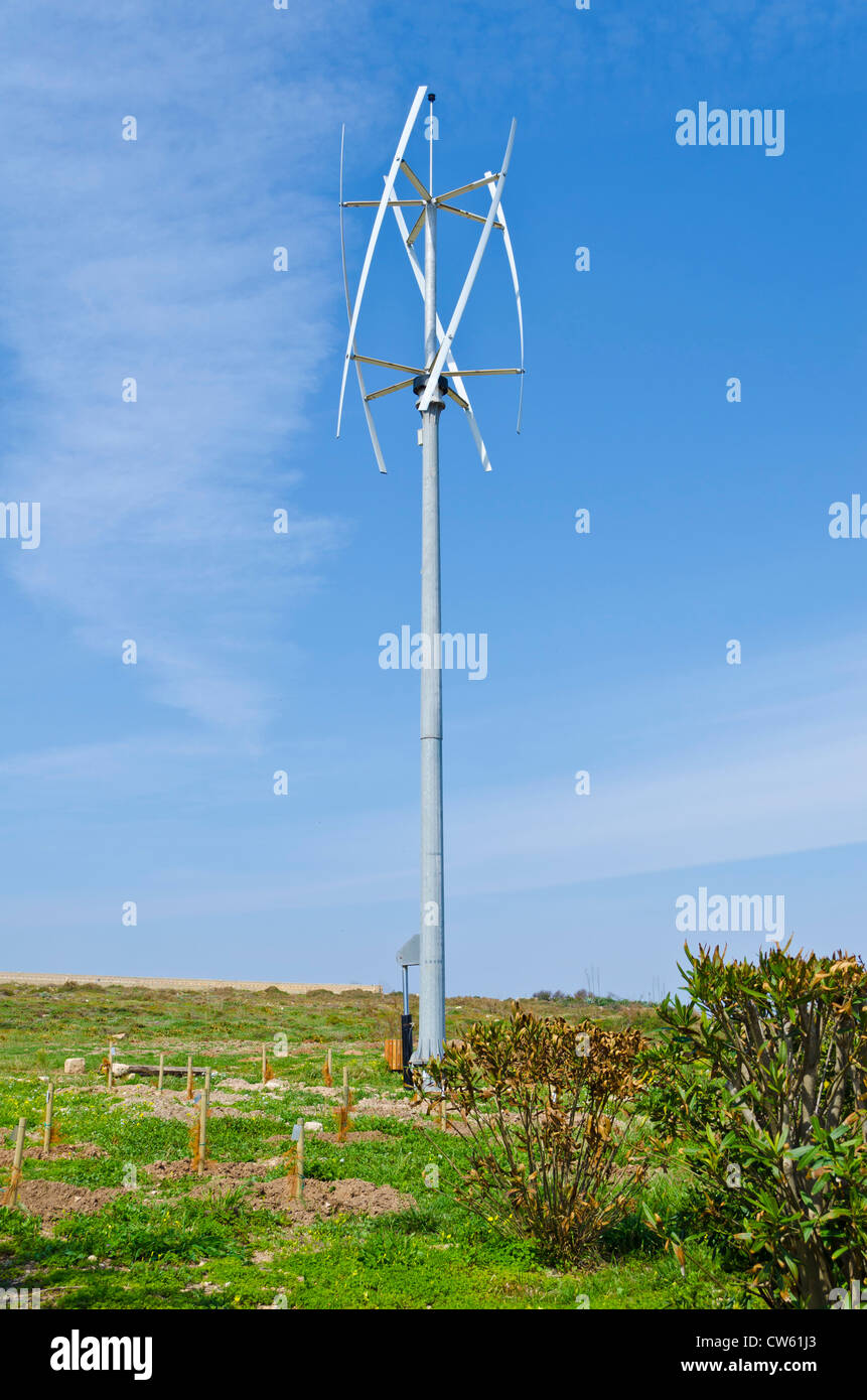 Vertical axis silent wind turbine Stock Photo - Alamy