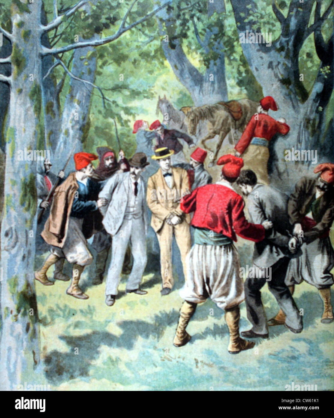 Three French travelers captured by brigands in Sardinia,, 8-20-1894 ...