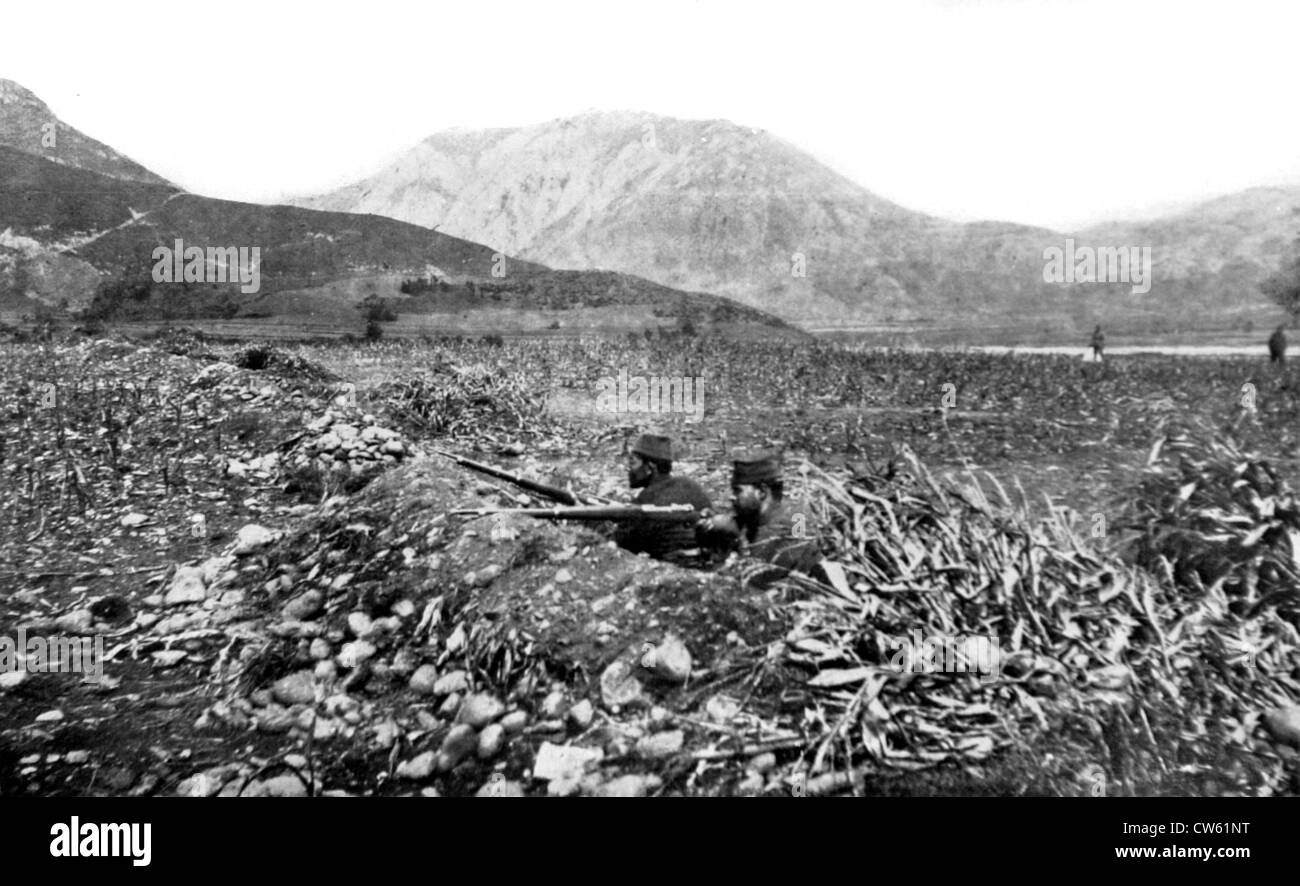 Turkish trenchs of Berana, at the Turkish-Montenegrin border (1912 ...