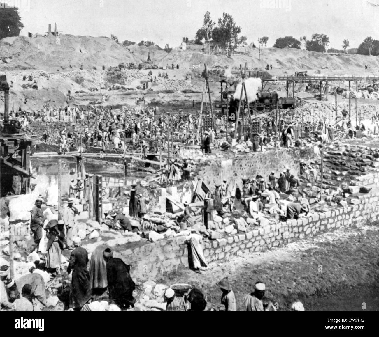Building of the dam on the Cairo delta (May 1910 Stock Photo - Alamy