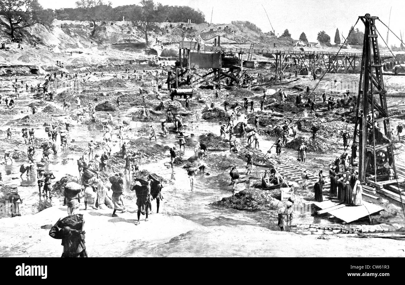 Building of the dam on the Cairo delta (May 28, 1910 Stock Photo - Alamy