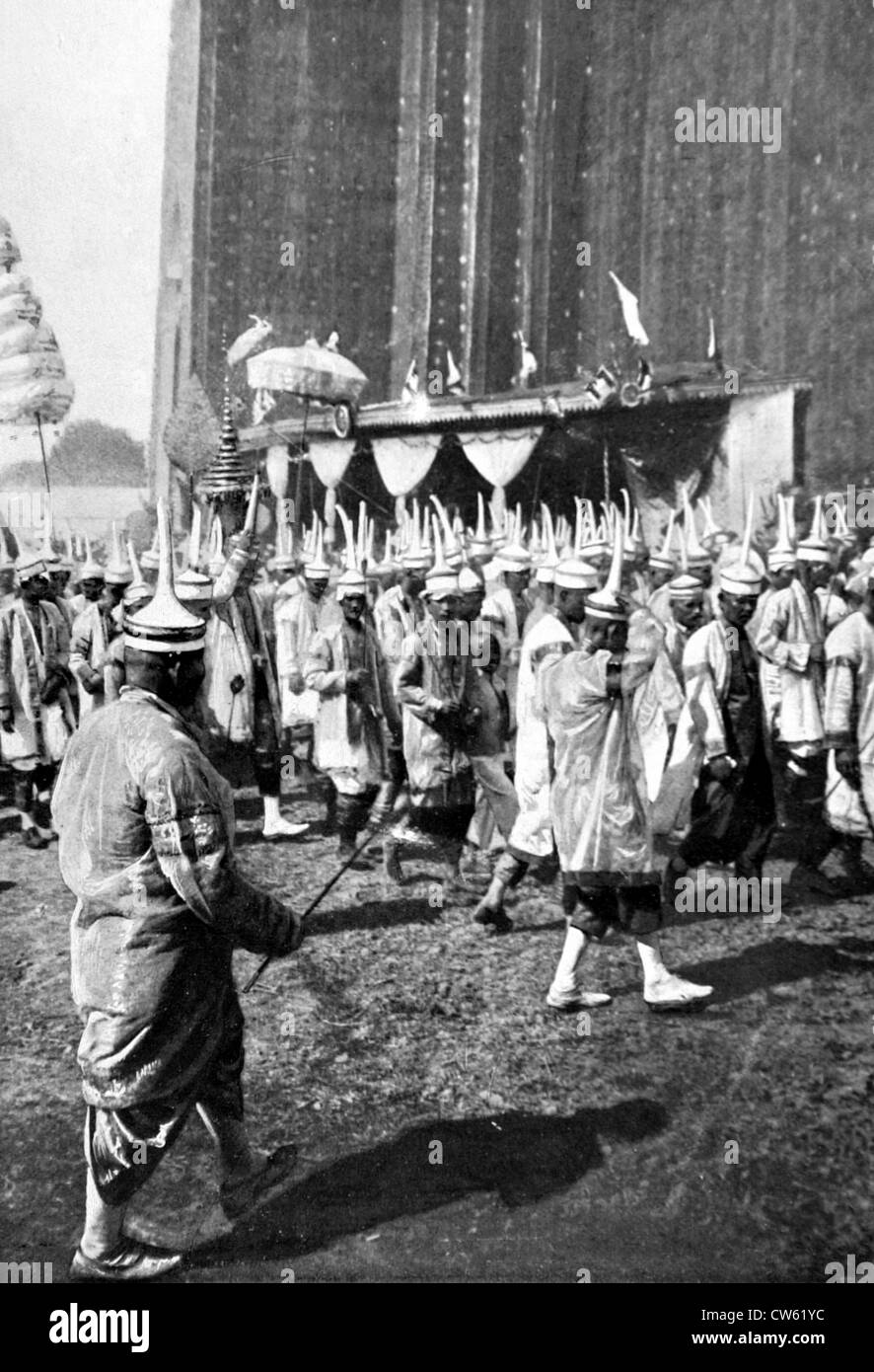 Funeral of Norodom I, King of Cambodia, in Pnom-Penh (1906 Stock Photo ...