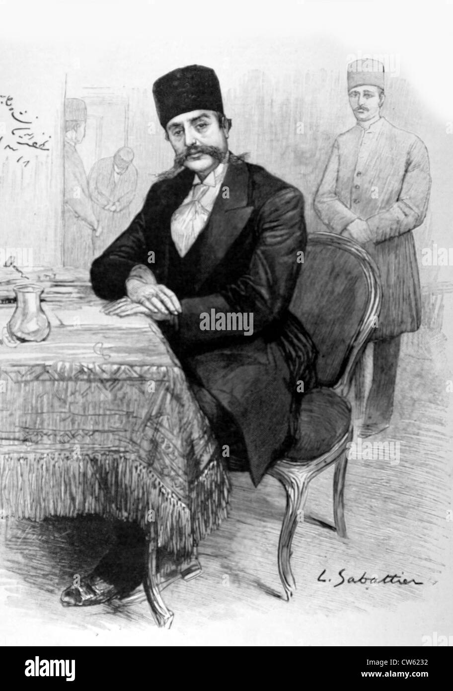 Shah of persia drawing by l sabattier hi-res stock photography and ...