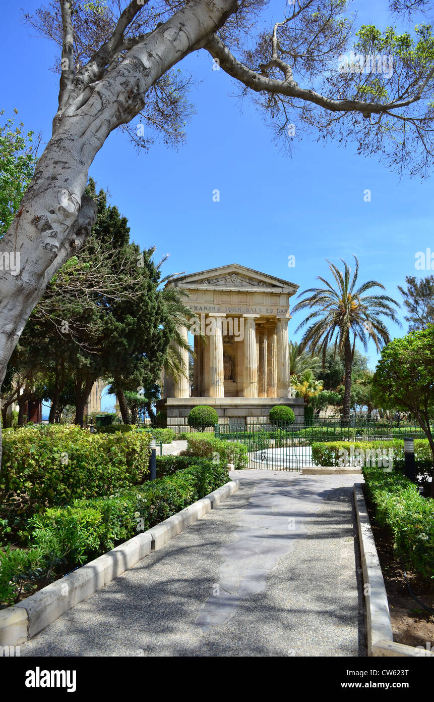 Alexander Ball Monument in Lower Barracca Gardens in Valletta - Malta ...