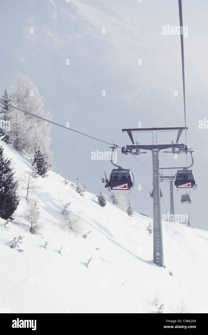 alps elevator on snow background Stock Photo - Alamy