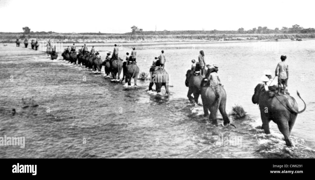 King George V of England hunting in the Nepalese jungle, 1912 Stock ...