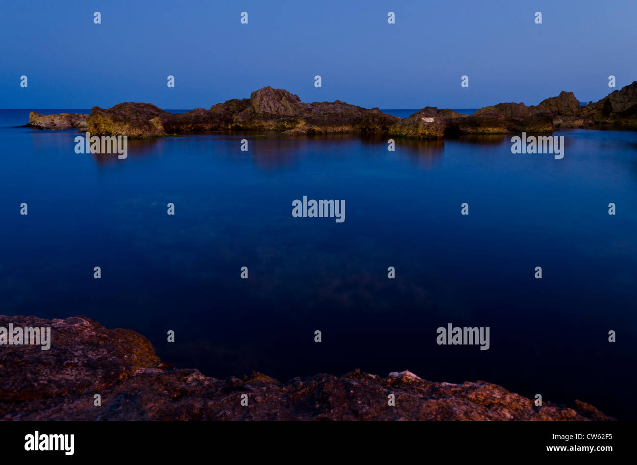 Blue Seas in Ghar Lapsi Stock Photo - Alamy