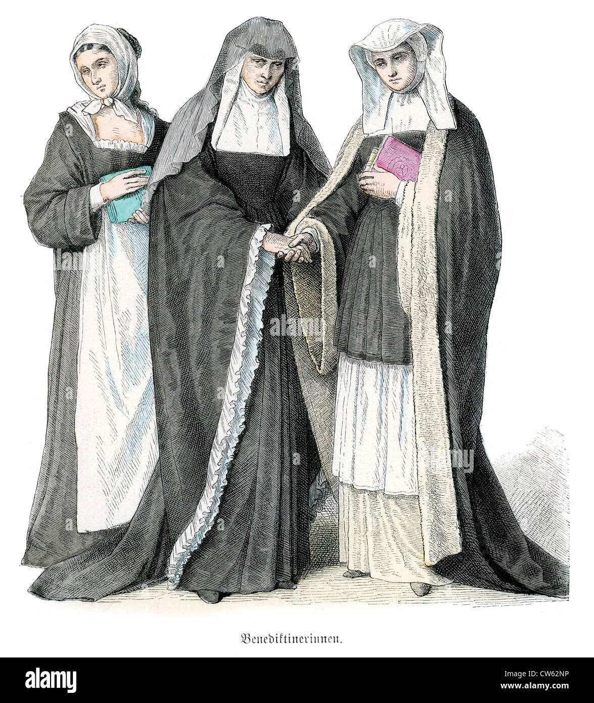 Benedictine Nuns from the 18th Century. The Order of Saint Benedict is ...