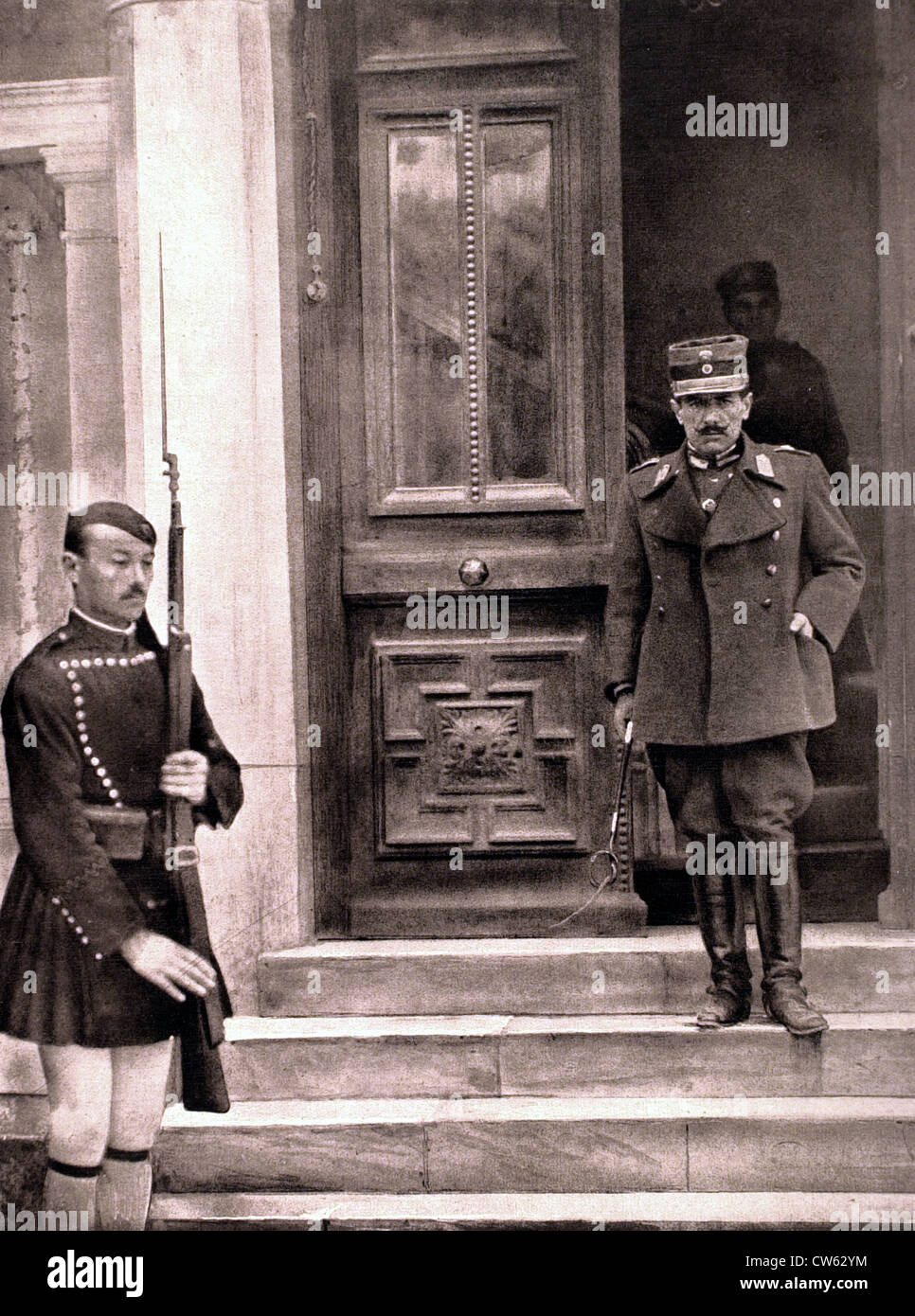 Military coup in Greece, 1926. General Condylis leaving the ministry of ...