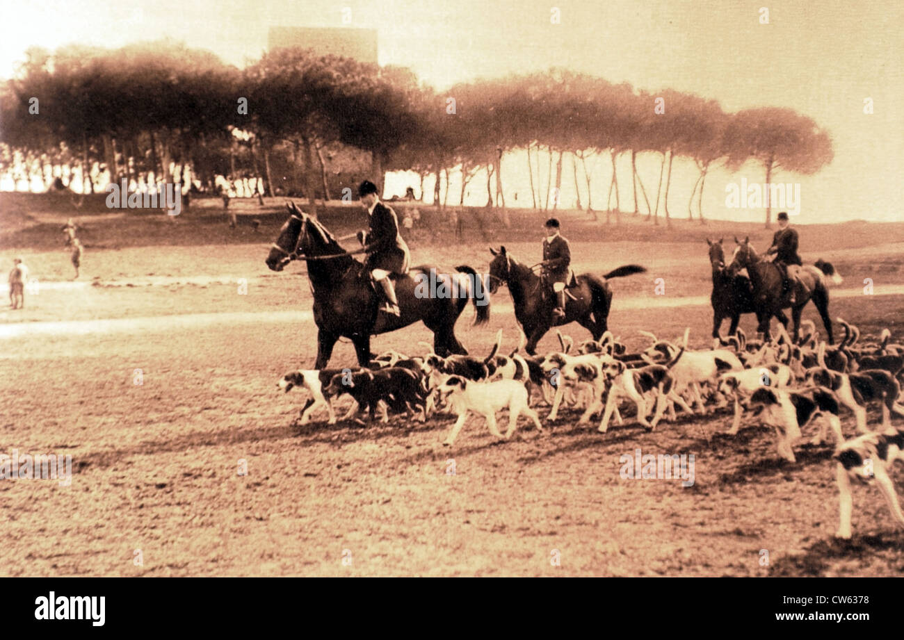 Opening of fox hunting in the Roman countryside (1923 Stock Photo - Alamy