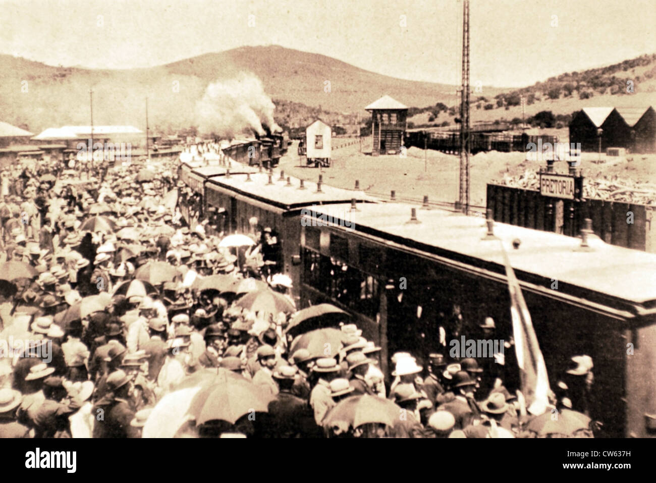 Boer War. A Boer detachment leaving for the border of Natal (1900 Stock ...