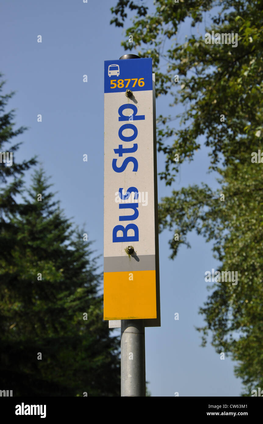 Road sign pole bus stop hi-res stock photography and images - Alamy