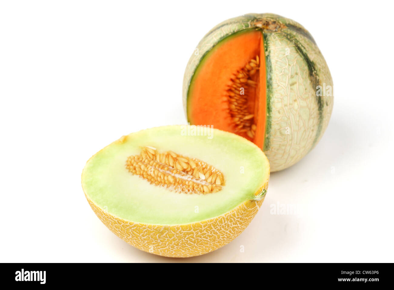 different melon isolated on white Stock Photo - Alamy