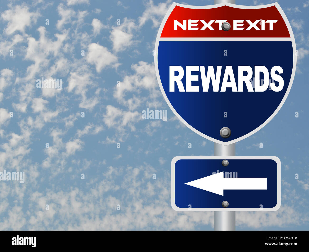 Rewards road sign Stock Photo - Alamy