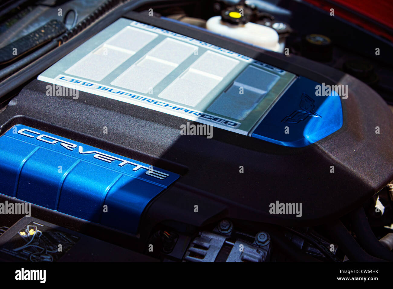 The engine block of a Corvette. Displayed at a car show in Fountain ...