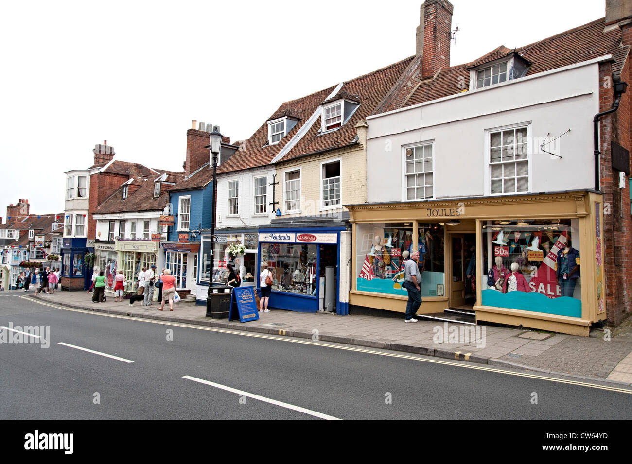 lymington high street shops in the new forest Stock Photo - Alamy