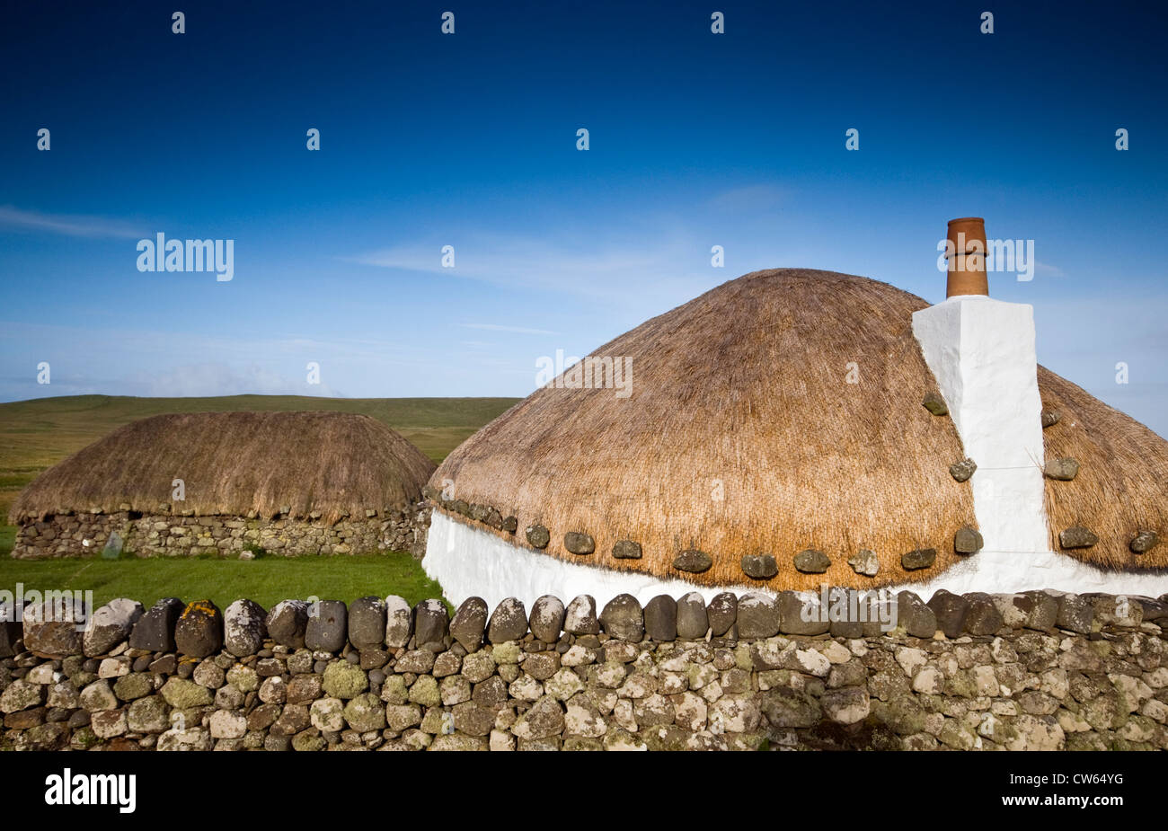 A traditional style croft cottage on the Isle of Skye, Scotland, UK ...