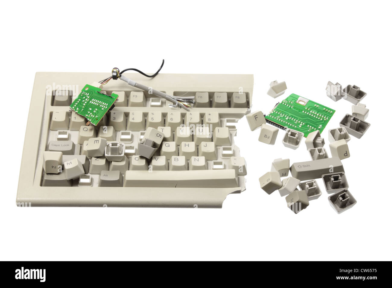 Broken Computer Keyboard Stock Photo - Alamy