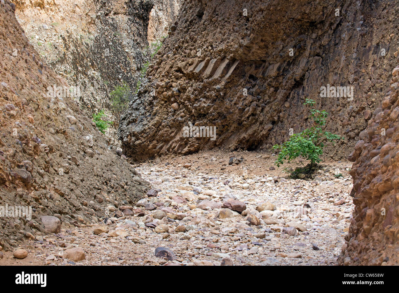 Interior of a box canyon in central Utah showing geologic formations of ...
