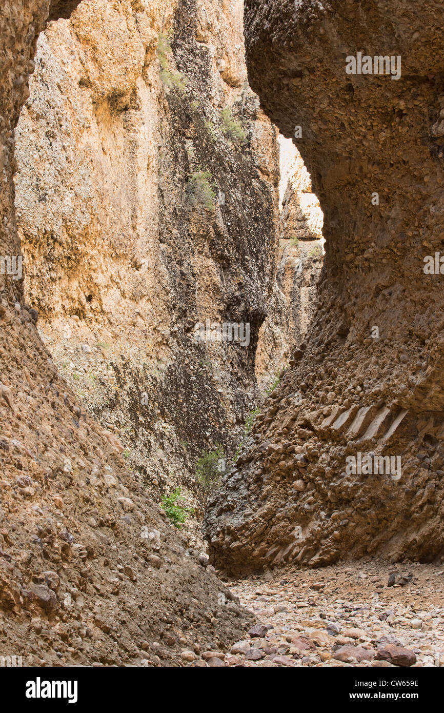 Interior of a box canyon in central Utah showing geologic formations of ...