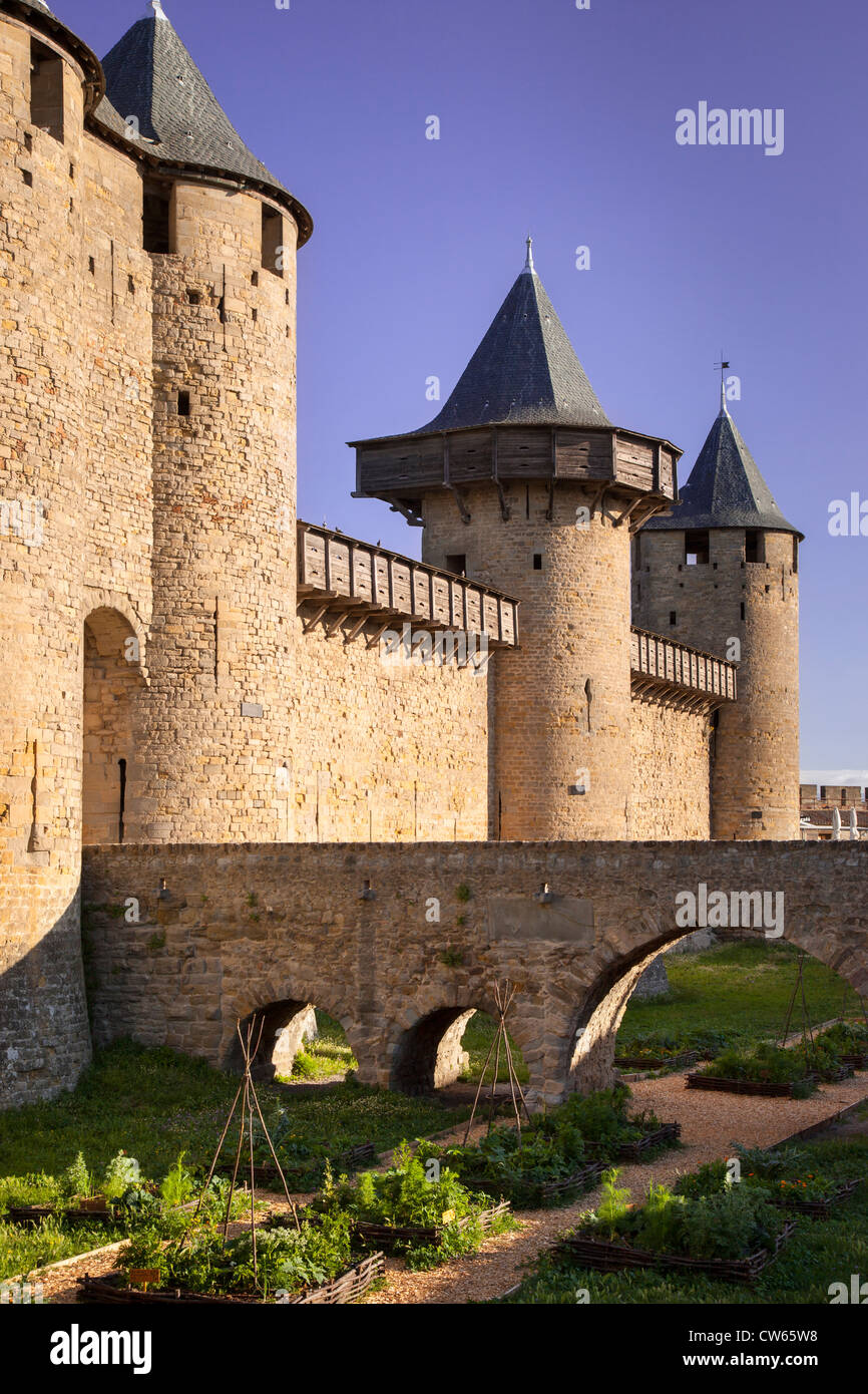Castle inside La Cite Carcassonne, Languedoc-Roussillon France Stock ...