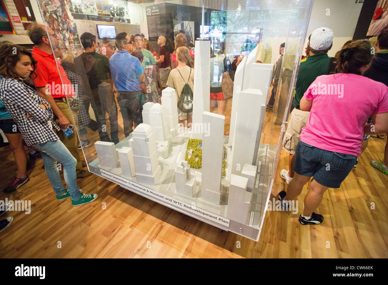 Miniature display showing the future 9/11 Memorial and surrounded area ...