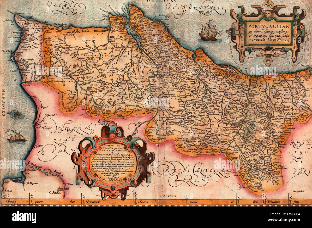 Map of Portugal, circa 1579 Stock Photo - Alamy