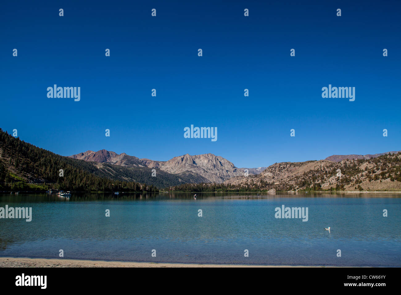 June Lake in the June lake loop of California's Sierra Nevada Mountains ...