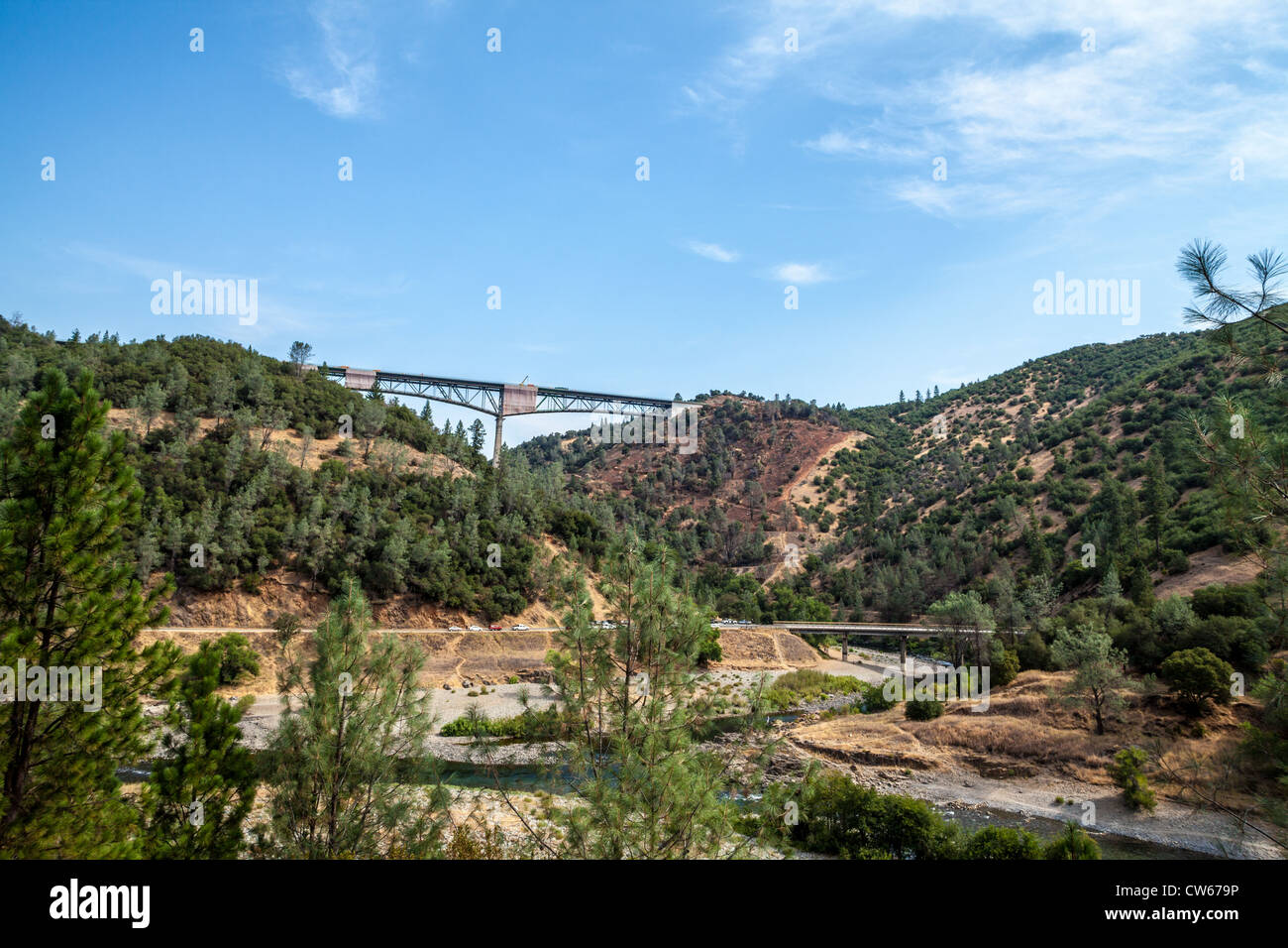 The Forestville Bridge over the North Fork on the American River during ...