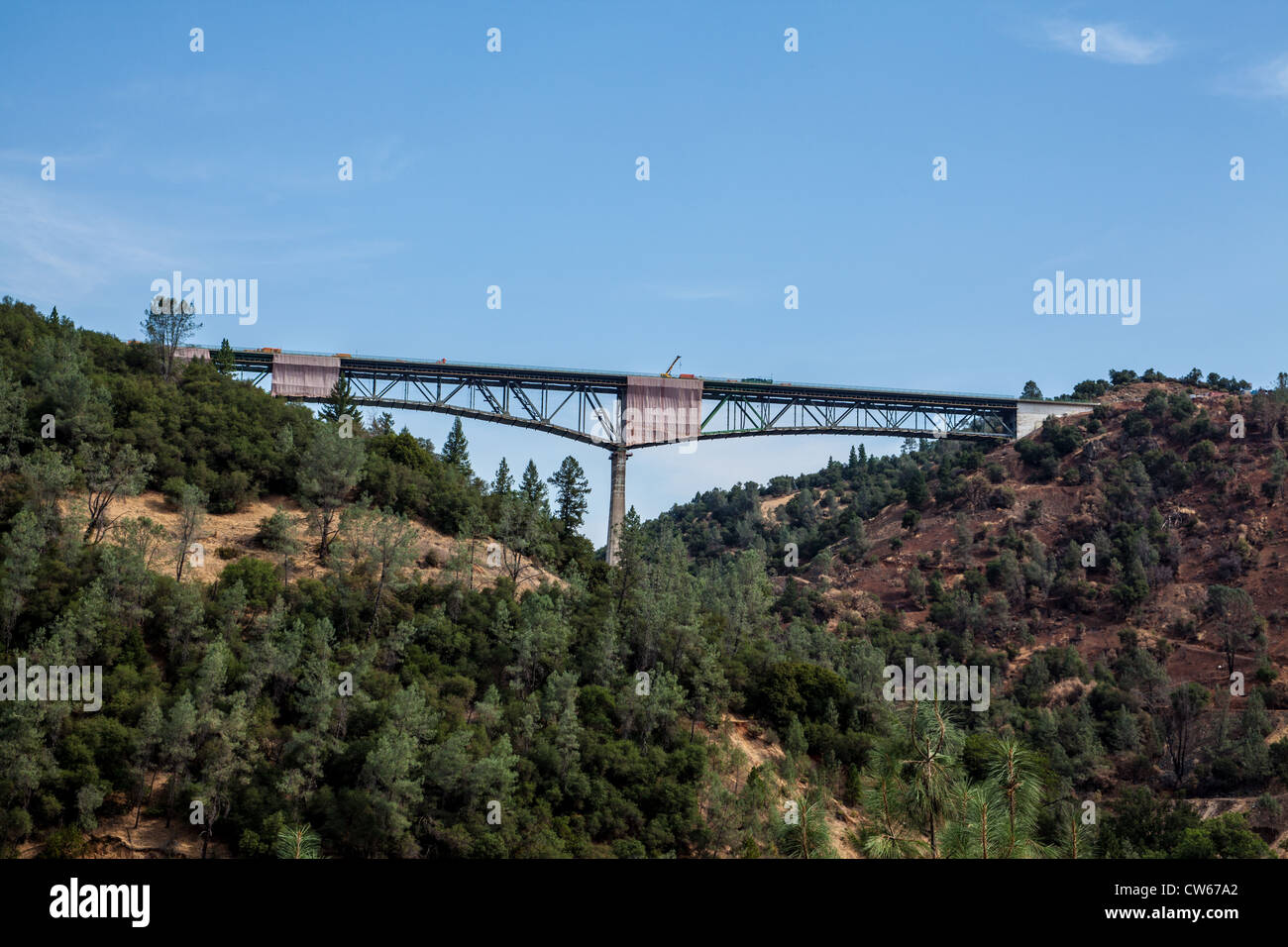 The Forestville Bridge over the North Fork on the American River during ...