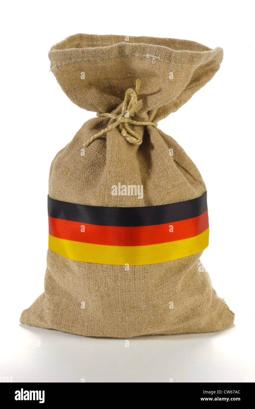 money sack with national colors of germany Stock Photo - Alamy