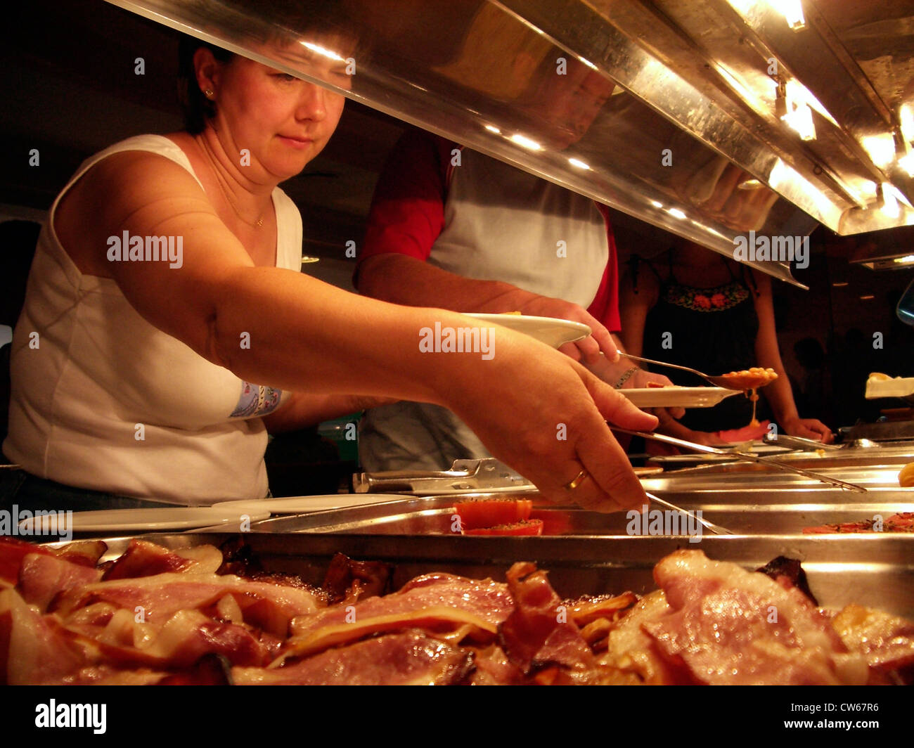 tourists at the hotel buffet, Spain, Balearen, Majorca Stock Photo - Alamy
