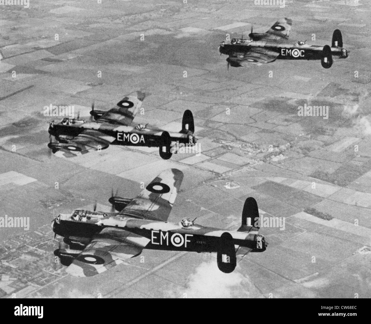British Avro Lancaster MK.Is heavy bombers, 1944 Stock Photo: 49925524 ...