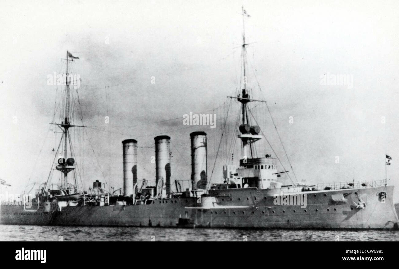 German cruiser SMS Emden, in 1908 Stock Photo - Alamy