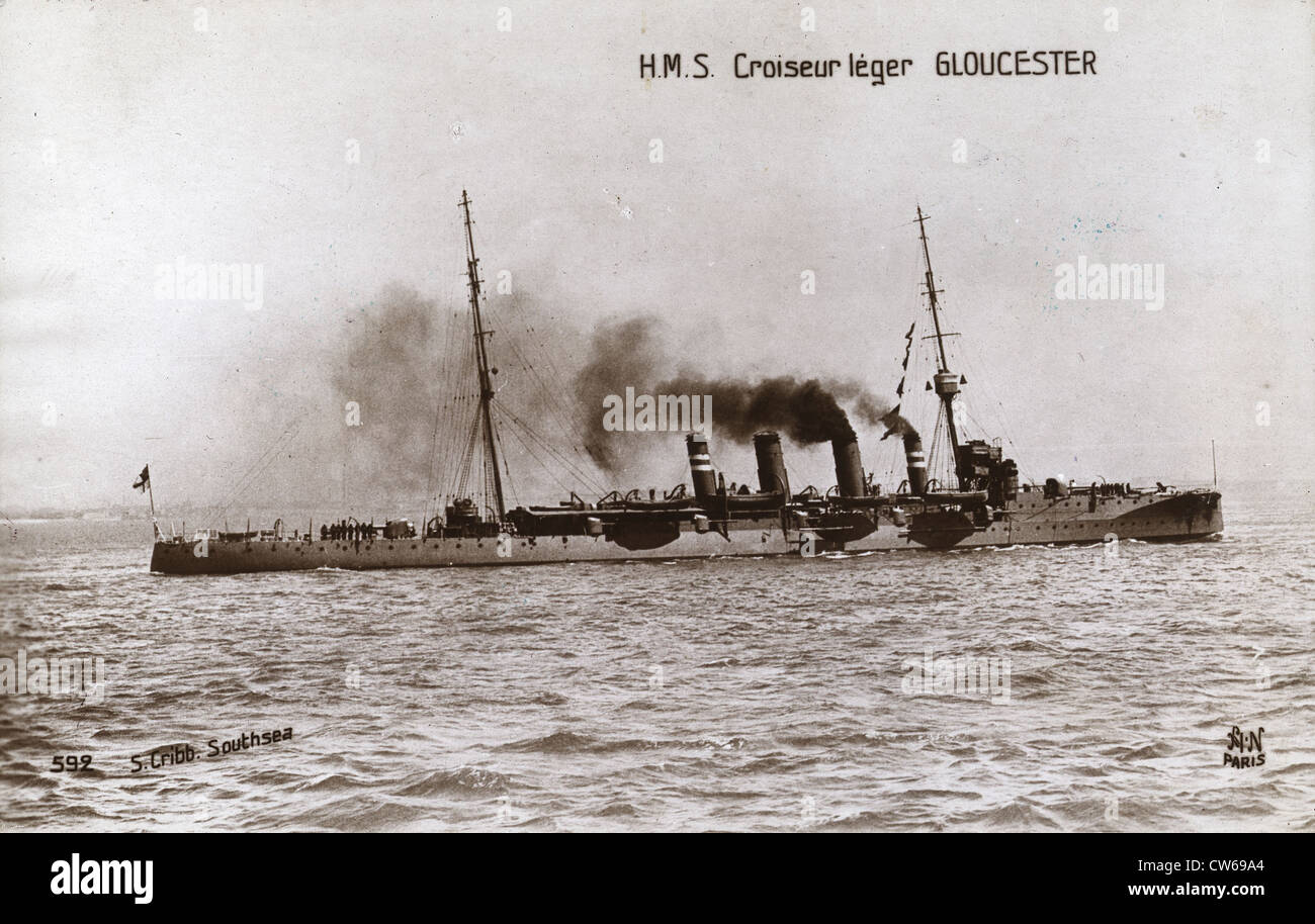 British light cruiser 'Gloucester' Stock Photo - Alamy