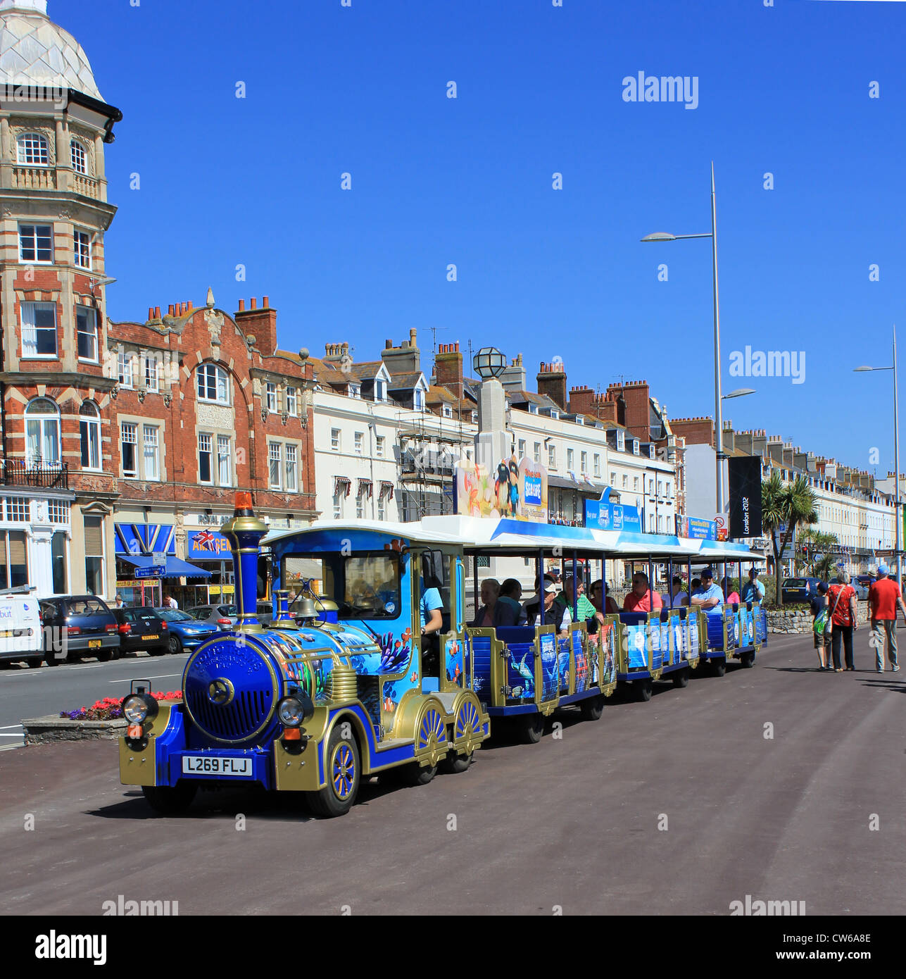 England Dorset Weymouth Visitor train which runs along Weymouth ...