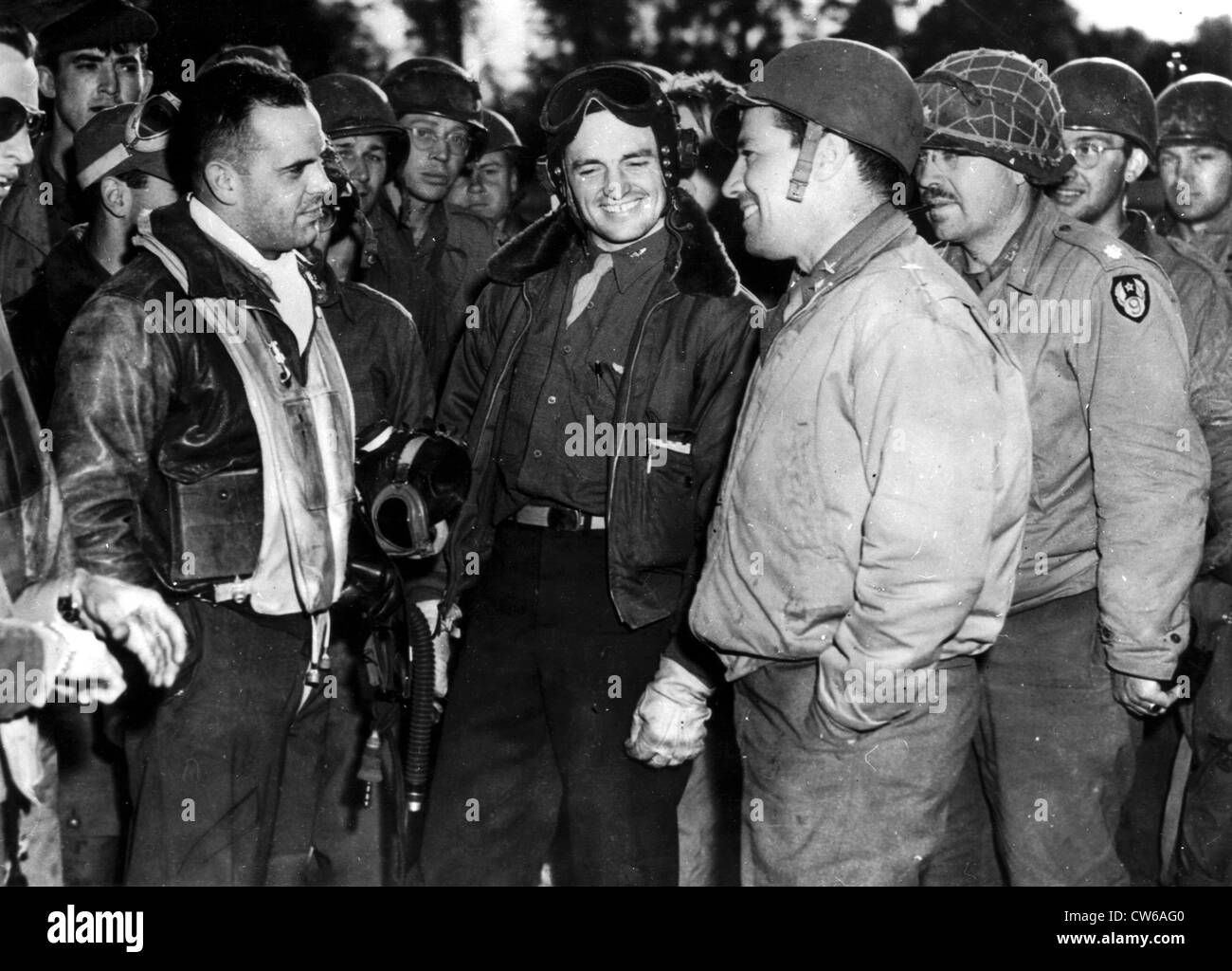 U.S fighter-bomber pilots land in Normandy (France) June 7, 1944 Stock ...