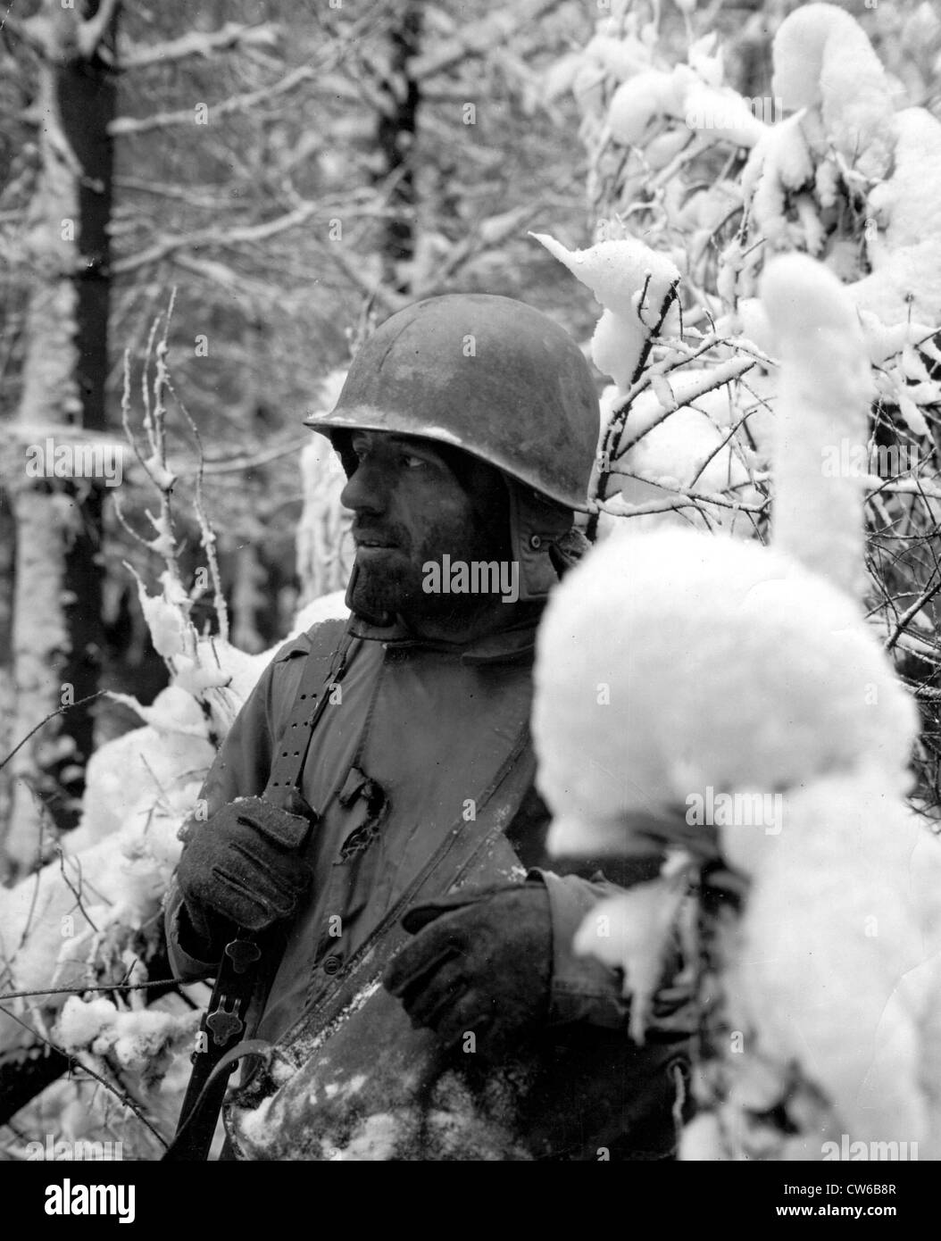 A U.S. Army sergeant in Belgium (January 10, 1945 Stock Photo - Alamy