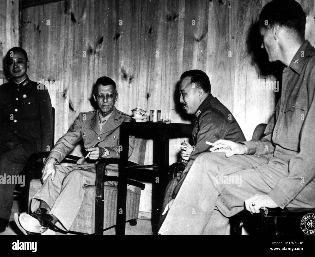U.S. General Joseph W. Stilwell meets Chinese Army Generals (1944 Stock ...