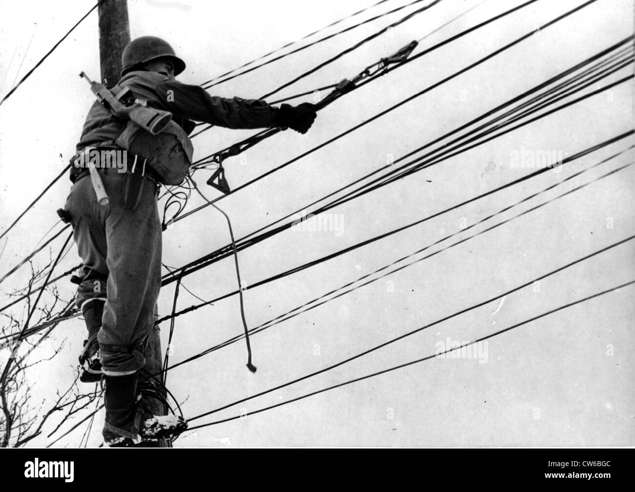 US Signal Corps battalion at work in France (Fall 1944 Stock Photo - Alamy