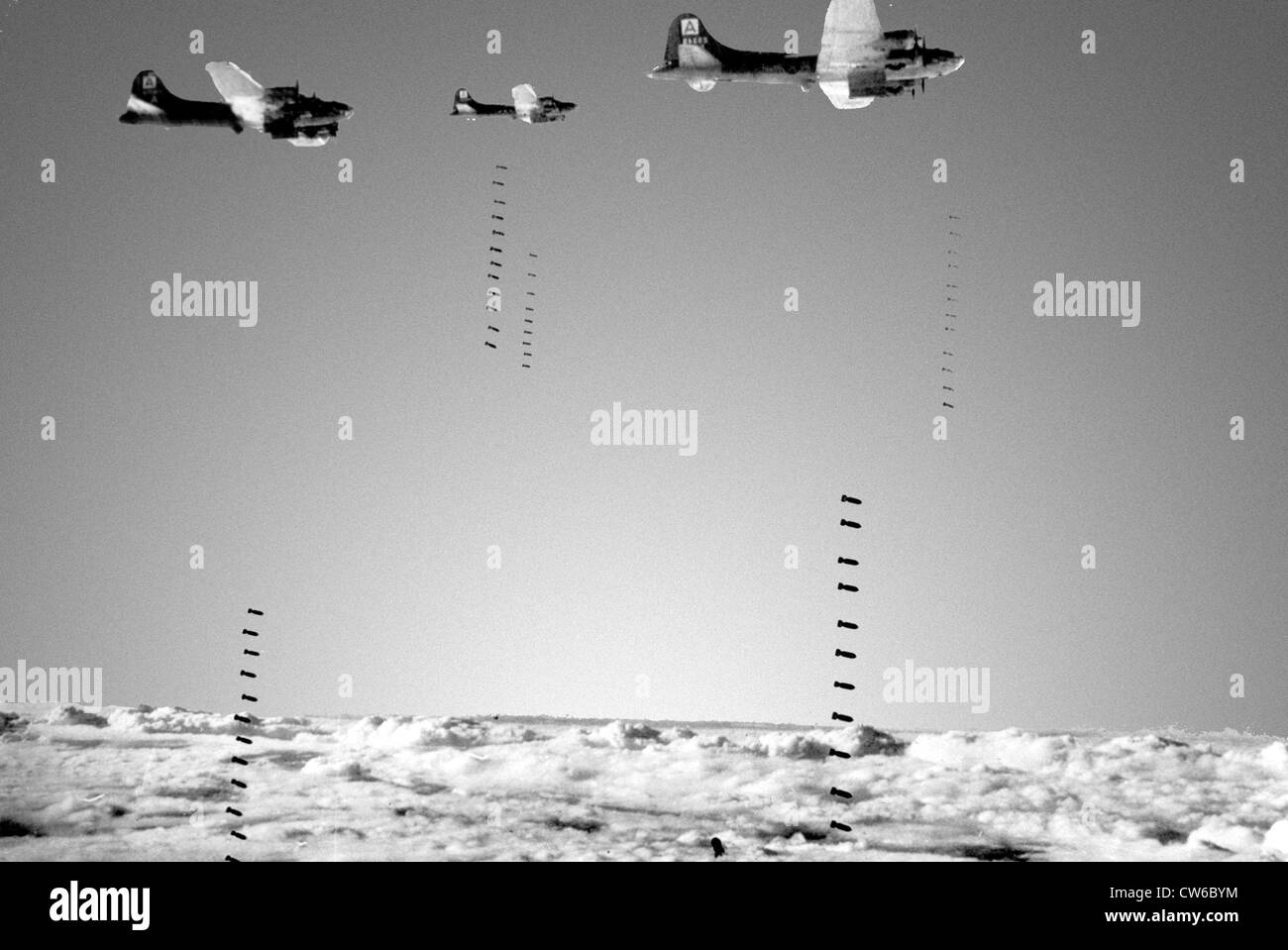 B-17 Flying Fortress during an attack on Emden (Germany) October 2,1943 ...