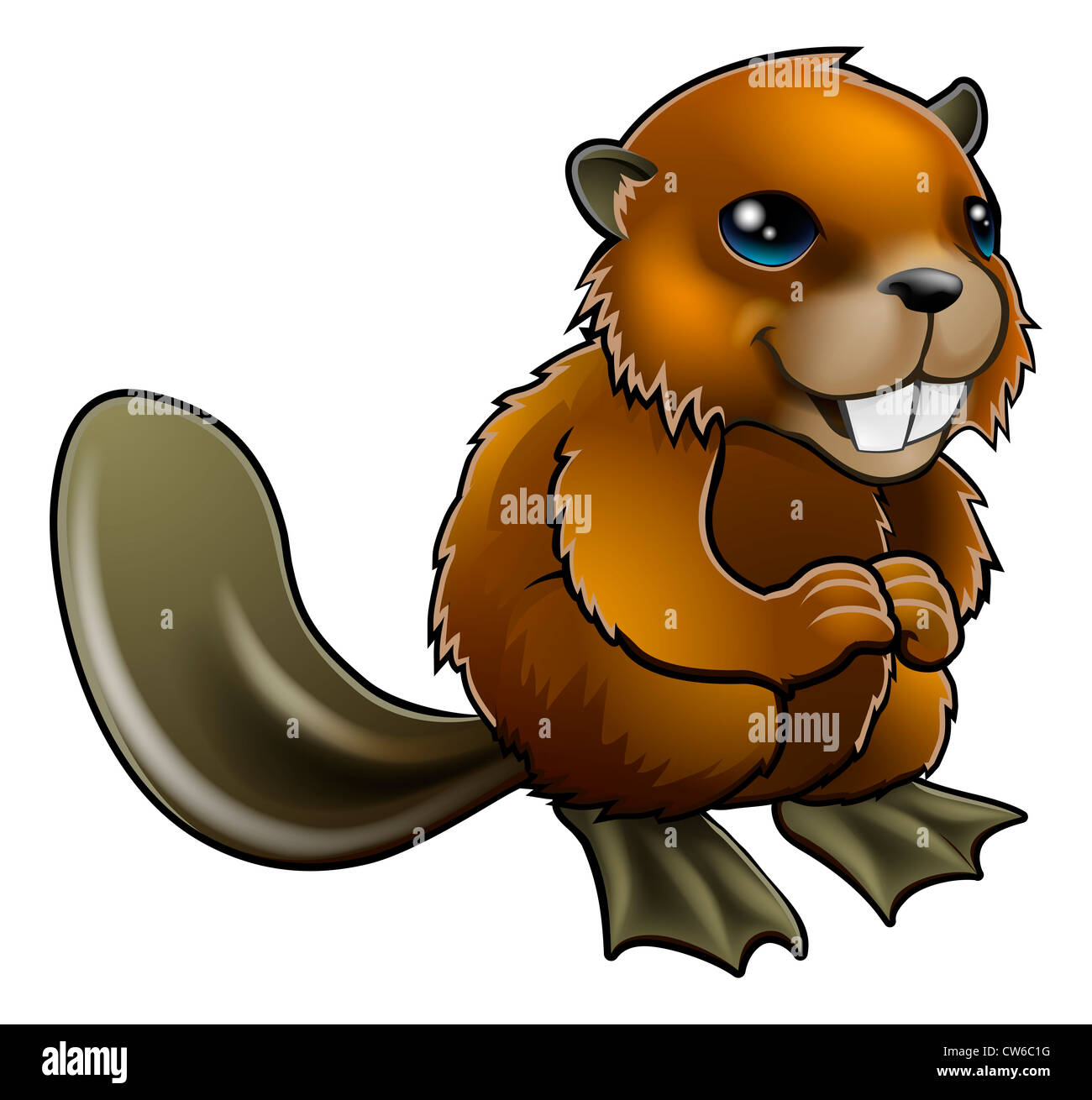 An illustration of a happy cartoon beaver character Stock Photo - Alamy