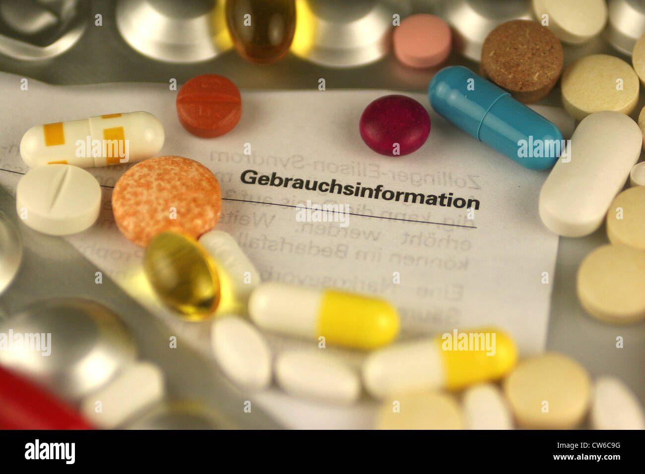 tablets and package leaflet Stock Photo - Alamy